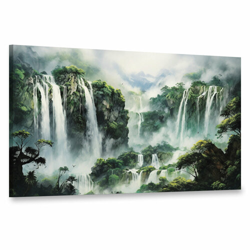 Интерьерная картина 100х60 "Водопады"
