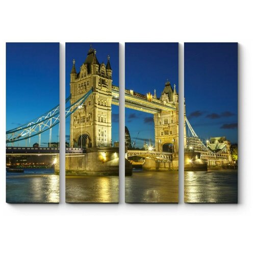 Модульная картина Мост через ночь, Лондон 60x45