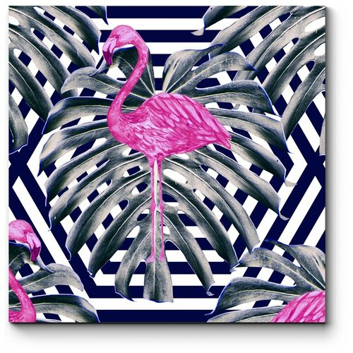 Модульная картина Приключения фламинго в джунглях 80x80