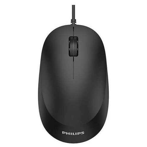 Philips Проводная Мышь SPK7207 3кнопки, USB 2.0, 1200dpi, Чёрный