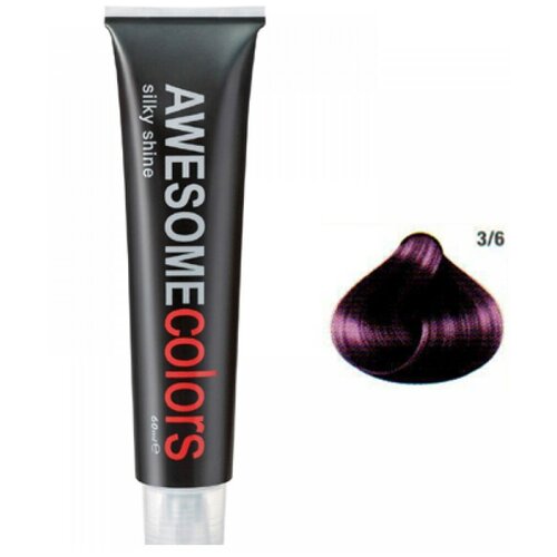 Awesome Colors Краска для волос Silky Shine, 3/6 темно-коричневый фиолетовый, 60 мл
