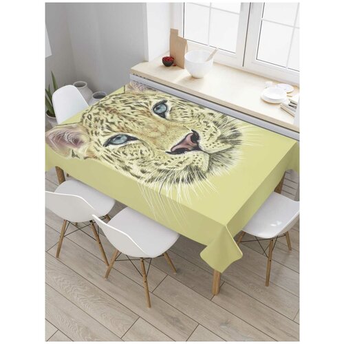 Скатерть прямоугольная JoyArty на кухонный стол "Облик гепарда" из оксфорда, 180x145 см