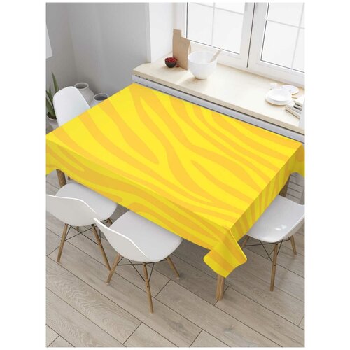 Скатерть прямоугольная JoyArty на кухонный стол "Цветной зебровый узор" из оксфорда, 180x145 см