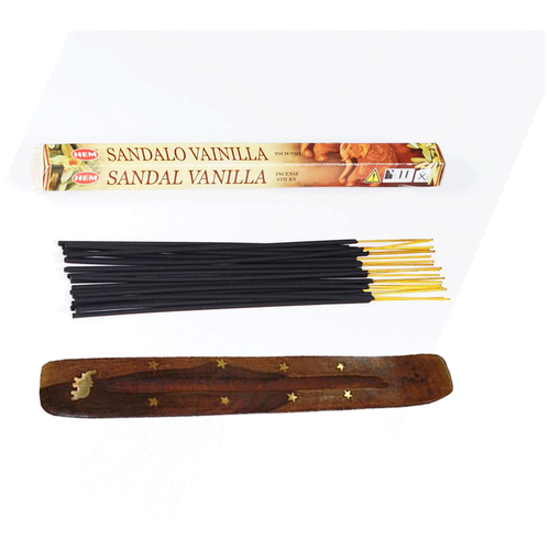 Благовоние HEM "Sandal Vanilla" (Сандал Ваниль), 20 палочек + подставка