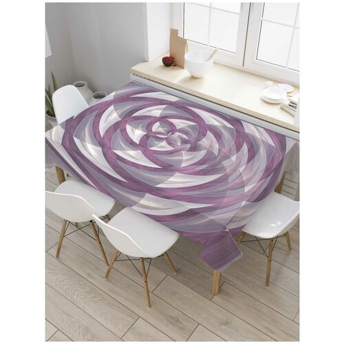 Скатерть прямоугольная JoyArty на кухонный стол "Пространственный цветок" из оксфорда, 180x145 см