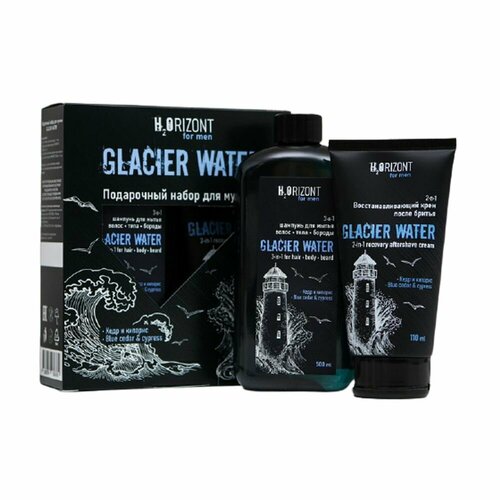 Family Cosmetics Подарочный набор Н2Orizont Glaciar Water, шампунь 500 мл + крем после брить, 110 мл