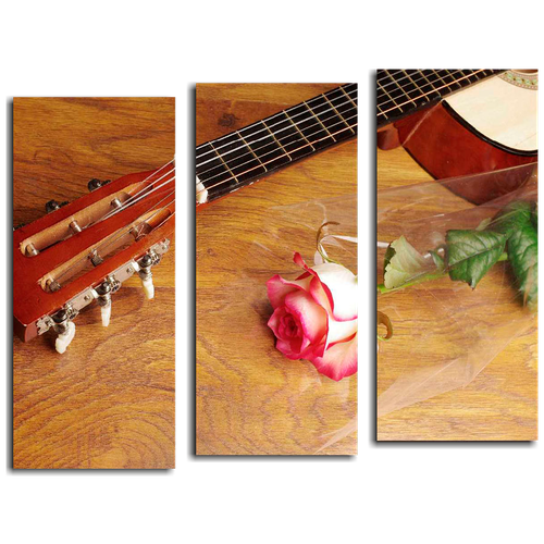 Модульная картина Гитара и роза 96х76 см