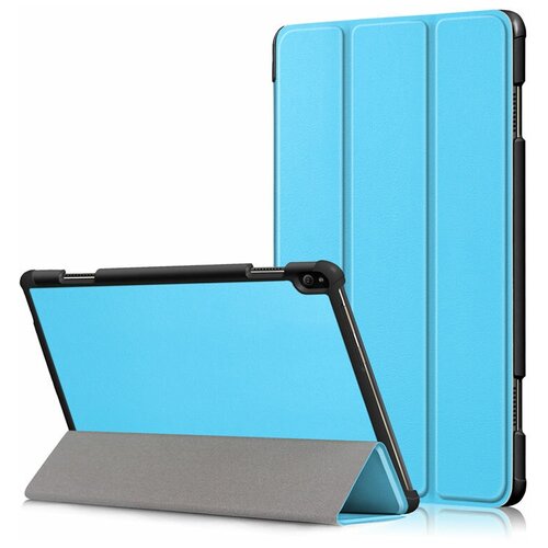 Чехол-обложка MyPads для Huawei MediaPad T3 10 LTE (AGS-L09/L03) 9.6 тонкий умный кожаный на пластиковой основе с трансформацией в подставку голубой