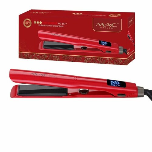 Удобный и функциональный выпрямитель для волос с ЖК-дисплеем, красный
