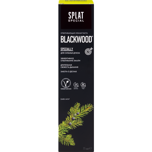 Зубная паста SPLAT Blackwood отбеливающая, 75мл