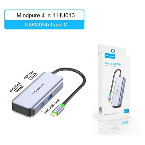 USB-концентратор Хаб Hub 4 в 1 Type-C - USB3.0х4, Type-C Mindpure HU013.