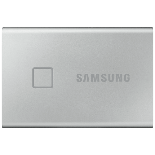 2 ТБ Внешний SSD Samsung T7 Touch, USB 3.2 Gen 2 Type-C, серебристый