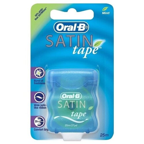 Вощеная мятная лента Oral-B Satin Tape, 25 м