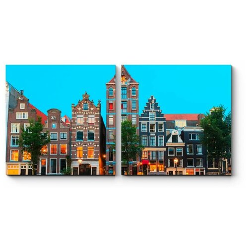 Модульная картина Амстердам каким мы его знаем 90x45