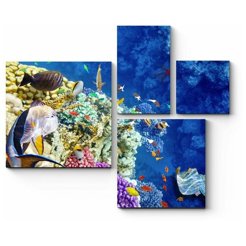 Модульная картина Обитатели морского дна 72x60
