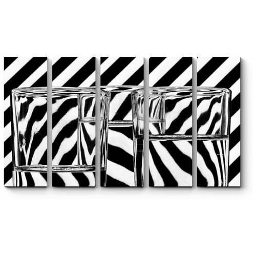 Модульная картина Черно-белая абстракция170x102