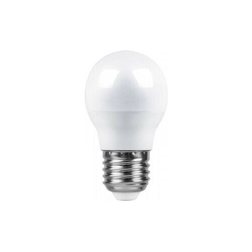 Светодиодная LED лампа Feron шар G45 E27 7W(600lm) 6400K 6K матовая 82x45, LB-95 25483 (упаковка 25 штук)