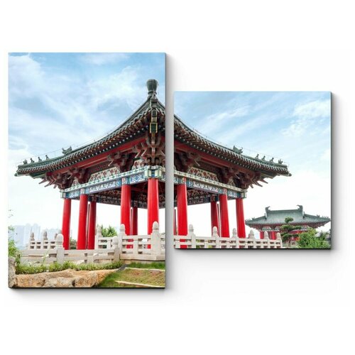 Модульная картина древняя китайская архитектура100x75