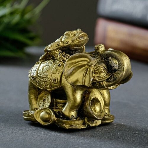 Хорошие сувениры Фигура "Слон на деньгах" состаренное золото, 10х8,5х6см