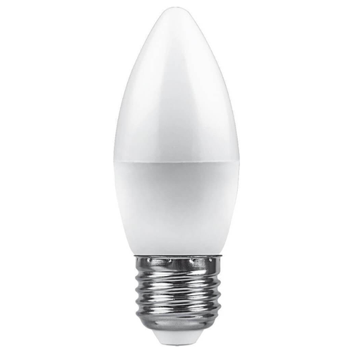 Лампа светодиодная LED 9вт Е27 дневной матовая свеча | код 25938 | FERON (5шт. в упак.)