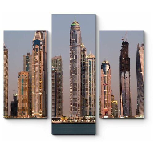 Модульная картина Небоскребы сияющего Дубая 70x63