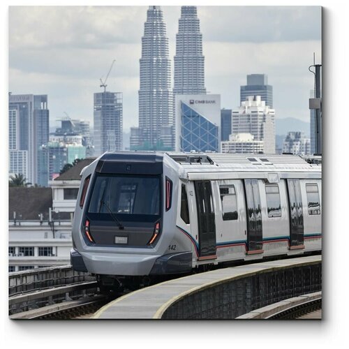 Модульная картина Надземный поезд в Куала-Лумпур60x60