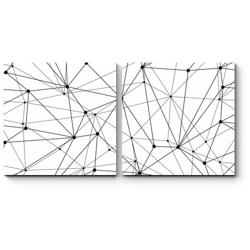 Модульная картина Точки и линии 170x85