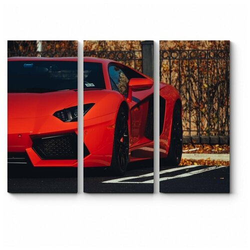 Модульная картина Красный Lamborghini Aventador 140x100