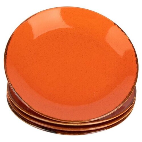 Porland Набор обеденных тарелок 24 см (4 предмета), оранжевый