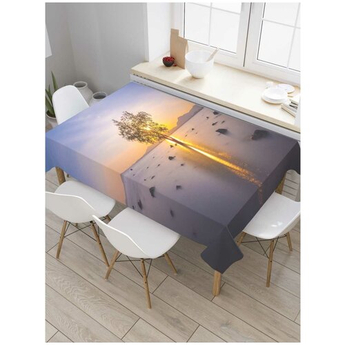 Скатерть прямоугольная JoyArty на кухонный стол "Одинокое дерево" из оксфорда, 180x145 см