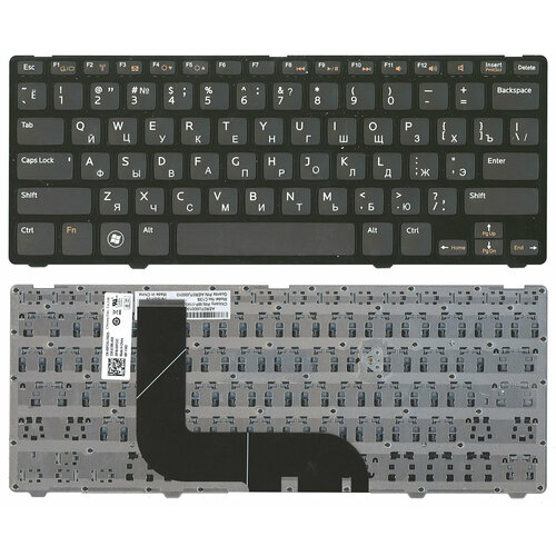 Клавиатура для Dell V128725BS1 русская, черная с черной рамкой