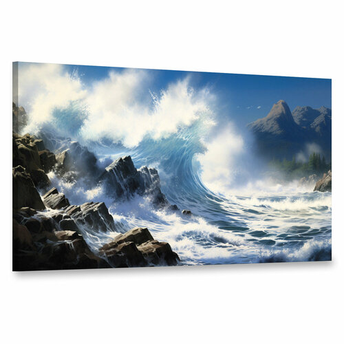 Интерьерная картина 100х60 "Белая волна"