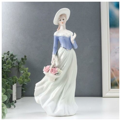 Сувенир керамика "Девушка с лилиями" 30x12x9,5 см./В упаковке шт: 1