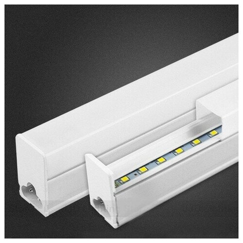 Накладной светодиодный линейный светильник T5 с возможность линейного соединения 60 см - Цвет свечения: Белый нейтральный 4000-4500K