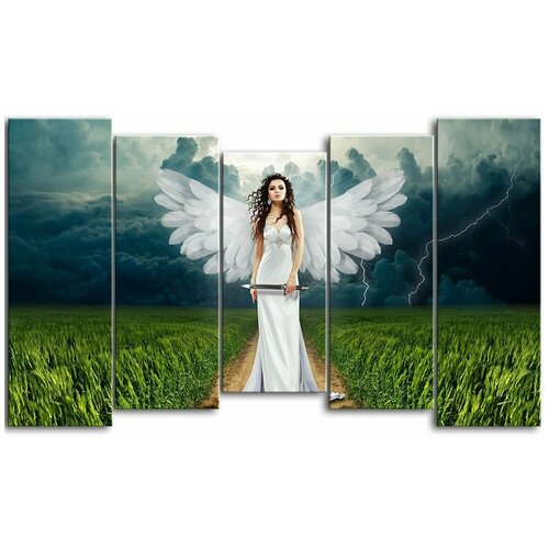 Модульная картина на Стекле - "Ангел", размер 90х60 см
