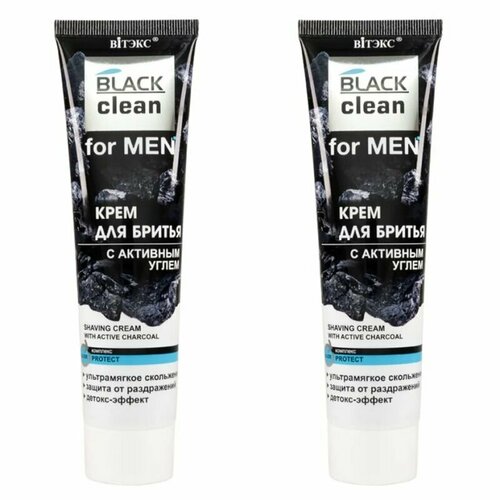 Витэкс Black Clean For Men Крем для бритья с активным углем, 100 мл, 2 шт