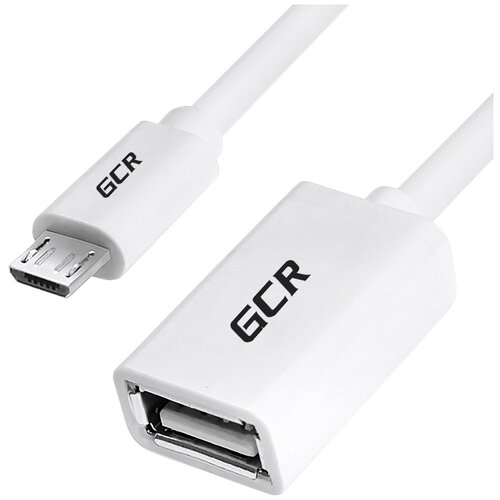 Переходник/адаптер GCR USB - microUSB 28 AWG (GCR-MB5), 0.5 м, белый