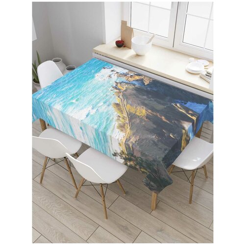 Скатерть прямоугольная JoyArty на кухонный стол "Путь к началу горы" из оксфорда, 180x145 см