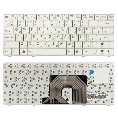 Клавиатура для ноутбука Asus EEE PC T91M, русская, белая