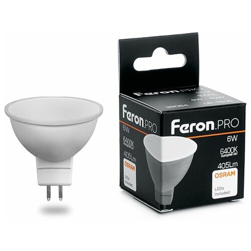 Лампа светодиодная Feron LB-1606 38085, G5.3, MR16, 6 Вт, 6500 К