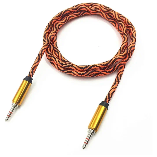 Аудио кабель AUX 3 м / AUX Кабель / Акустический провод аукс / Кабель aux jack 3.5 мм / оранжевый