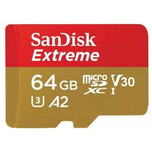 Флеш карта microSDXC 64Gb Sandisk Extreme (SDSQXAH-064G-GN6MN)