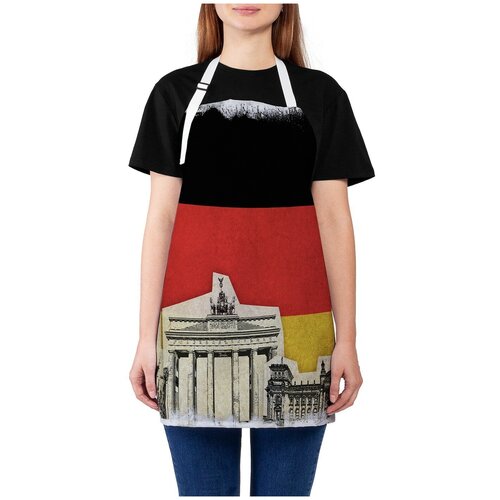 Фартук женский JoyArty для готовки "Достопримечательности на флаге Германии", универсальный размер