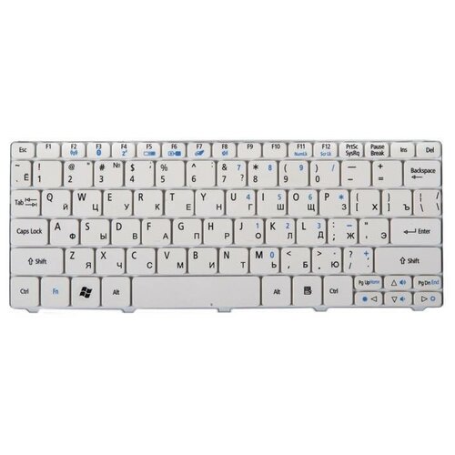 Клавиатура для ноутбука Acer для Aspire One 521, 532, 532H, 533, D255, D257, D260, D270, E350, em350, E355, ZE6, для One Happy, N55, Pav80, белая