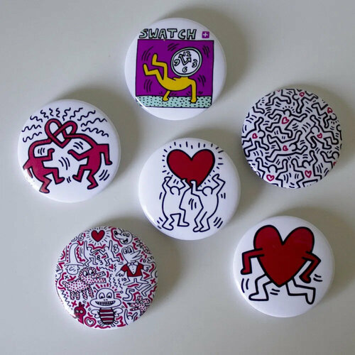 Значок Кит Харинг Keith Haring. Набор 6 штук