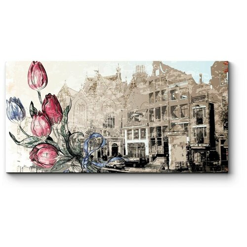 Модульная картина Винтажный Амстердам 120x60