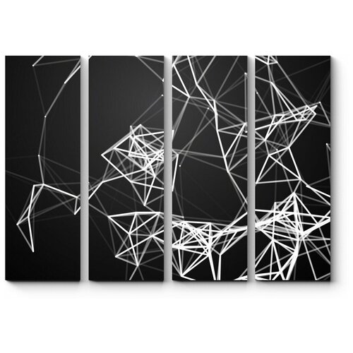 Модульная картина Сияющие линии на черном 160x120