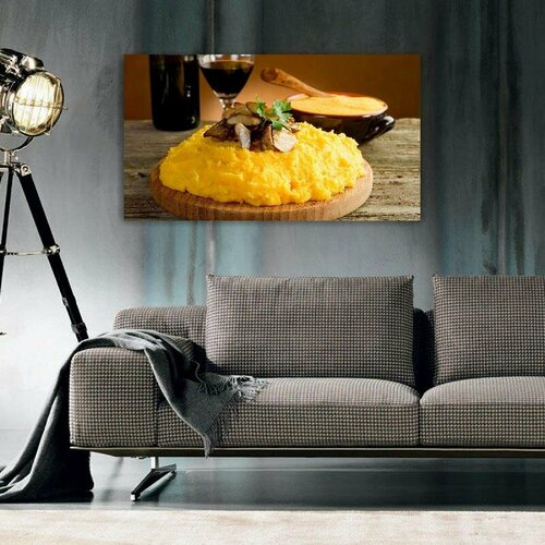Картина на холсте 60x110 LinxOne "Токана зелень вино доска" интерьерная для дома / на стену / на кухню / с подрамником