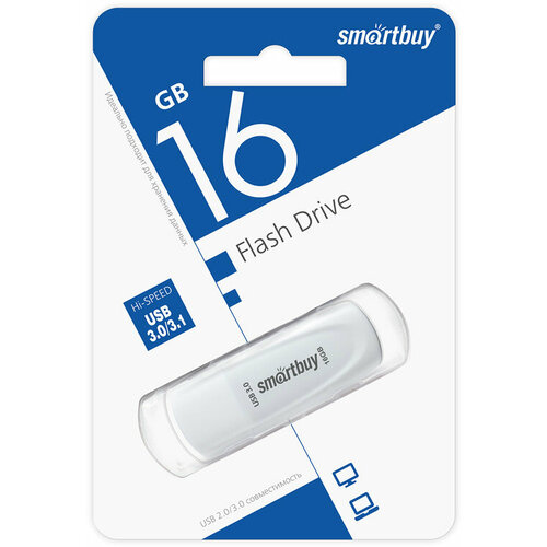 Флеш-накопитель USB 3.0/3.1 Smartbuy 16GB Scout (SB016GB3SCW), белый