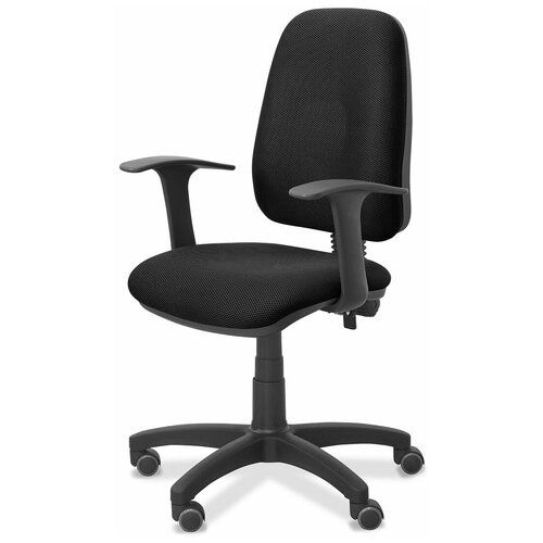 Компьютерное и офисное кресло Эльза Т на колесиках, регулируемое Юнитекс, черное